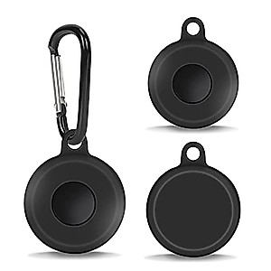 WWW Silicone Case for AirTag Phone Finder, （1 Pack） Anti-Scratch Protective Lightweight Soft Sleeve Skin Cover AirTags Holder with Keychain (Black)