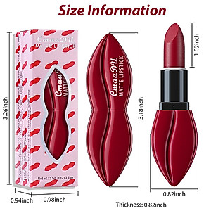 evpct 3Pcs Dark Deep Ruby Light Bright Red Matte Velvet Lipstick Set Long Lasting Smudge Proof Lip Stick Packs Matte Lipstick Lip Stain Makeup Set for Women labiales matte larga duracion 24 01#02#10#