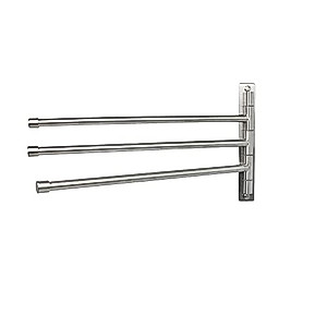 Swivel Towel Rack Wall Mounted Rotates Towel Bar SUS304 Stainless Steel 3-Arms Towel Swing Hanger Space Saving Storage Organizer Towel Holder for Bathroom, Kitchen,Brushed Finish