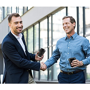 NYHI Set of 100 Black Disposable Paper Cups with Black Lids and Straws 12 oz Ripple Insulated Kraft for Hot Drinks Tea Coffee Triple Layer Design Eco Friendly Recyclable Durable Paper