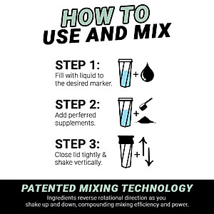 HELIMIX 2.0 Vortex Blender Shaker Bottle Holds upto 28oz | No Blending Ball or Whisk | USA Made | Portable Pre Workout Whey Protein Drink Shaker Cup | Mixes Cocktails Smoothies Shakes | Top Rack Safe