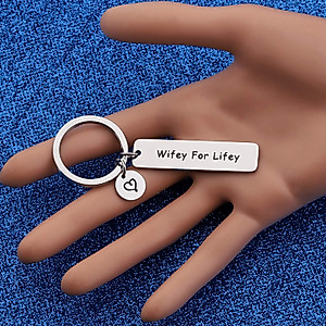 WUSUANED Groom to Bride Gift Wifey for Lifey Keychain Bride Gift for Wedding Day Wedding Jewelry (wifey for lifey keychain)