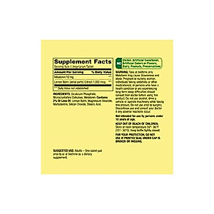 Spring Valley Melatonin 10 mg with Lemon Balm Extra Strength, Sleep Support - 120 Tablets + STS Fridge Magnet.