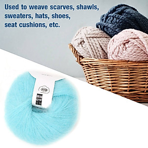 Wool Yarn, Soft Lightweight Knitting Yarn, Angora Mohair Hand Washable Crochet Yarn for Hand Knitting, Anti Pilling and Anti Shrinkage Yarn for Weave Scarve, Shawl, Sweater, Hat