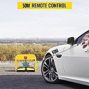 Parking Barrier Post Safety Bollard Remote Control Parking Lock, Automatic Barrier Alarmed Carport Tool Electric Parking Barrier, Mini Security Post for Driveways Carports, Parking Space Lock Folding