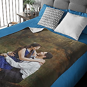 Personalized Photo Blanket: Custom Soft Throw with Picture, Fleece or Sherpa Family Photo Gift, Customized Flannel Bedding Birthday Present with Customizable Image (60"x80" Sherpa)