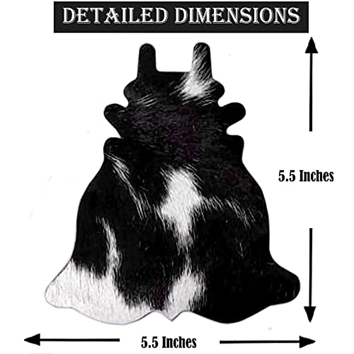 Cowhide Coaster Set of 6 pcs Natural Cowhide Drink Coasters Hair On Cow Shape Coasters Leather Tea Cup Coasters Home Décor & Home Living Ideas by NGF, 4.5 x 4.5 x 0.5 inches