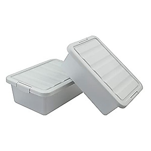 Tyminin 14 L Plastic Storage Box with Black Lids, 2 Packs