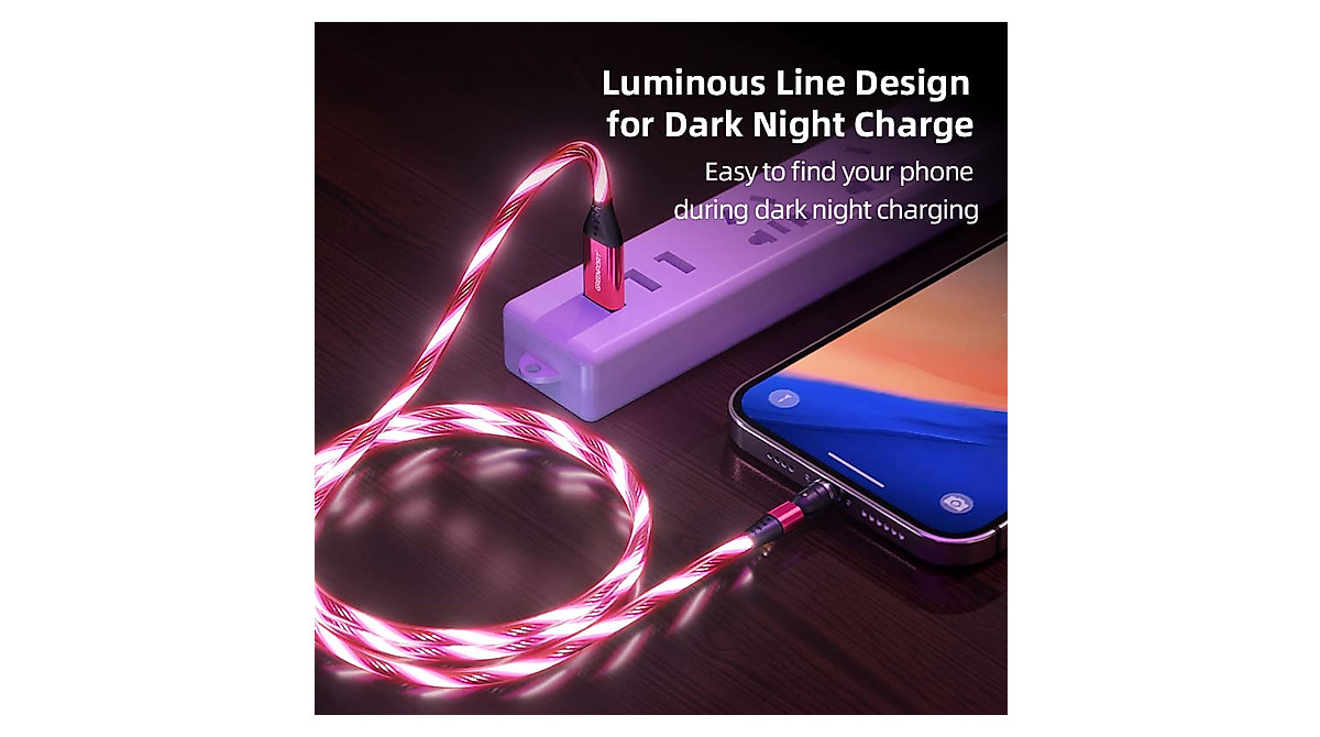 Light Up Magnetic Phone Charger | 3-in-1 Rotating Tips (Blue)