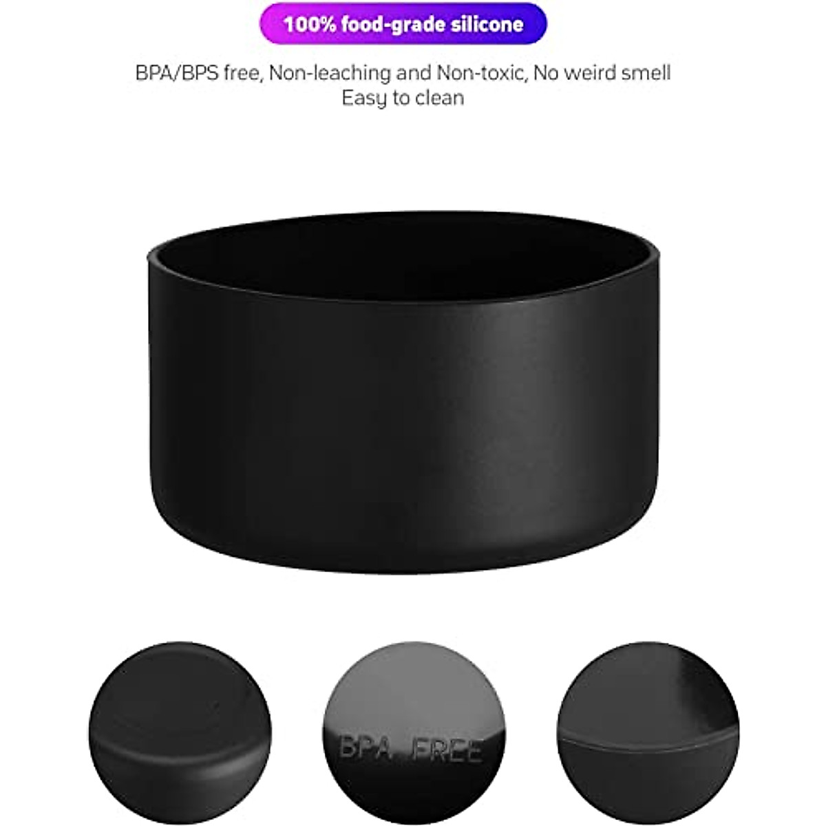 WAPEST Protective Silicone Boot for 32oz - 40oz Hydroflask, Simple Modern, Takeya, Iron Flask and Most Wide Mouth Water Bottle, BPA Free Bottom Silicone Sleeve Cover Water Bottle Accessories, White