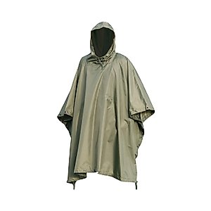 Mil-Tec Ripstop Wet Weather Poncho, Multi-Use Bivouac Sack, Emergency Shelter Tent (OLIVE)