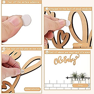 Baby Sign Baby Wooden Sign Wood Baby Shower Banner Gender Reveal Backdrop Boy Girl 1st Birthday Wall Banner Baby Letter Party Decorations for Table Nursery Wall Decor Photo Props, 13.8 x 7.9 Inch