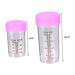 NUOBESTY 2 Set Scales Measuring Cups Test Tubes Laboratory Liquid Measuring Cup Laboratory Tube Liquid Measure Cup Chemistry Test Tube Screw Cap Test Tubes Lab Tubes Beaker Red Pp re-usable