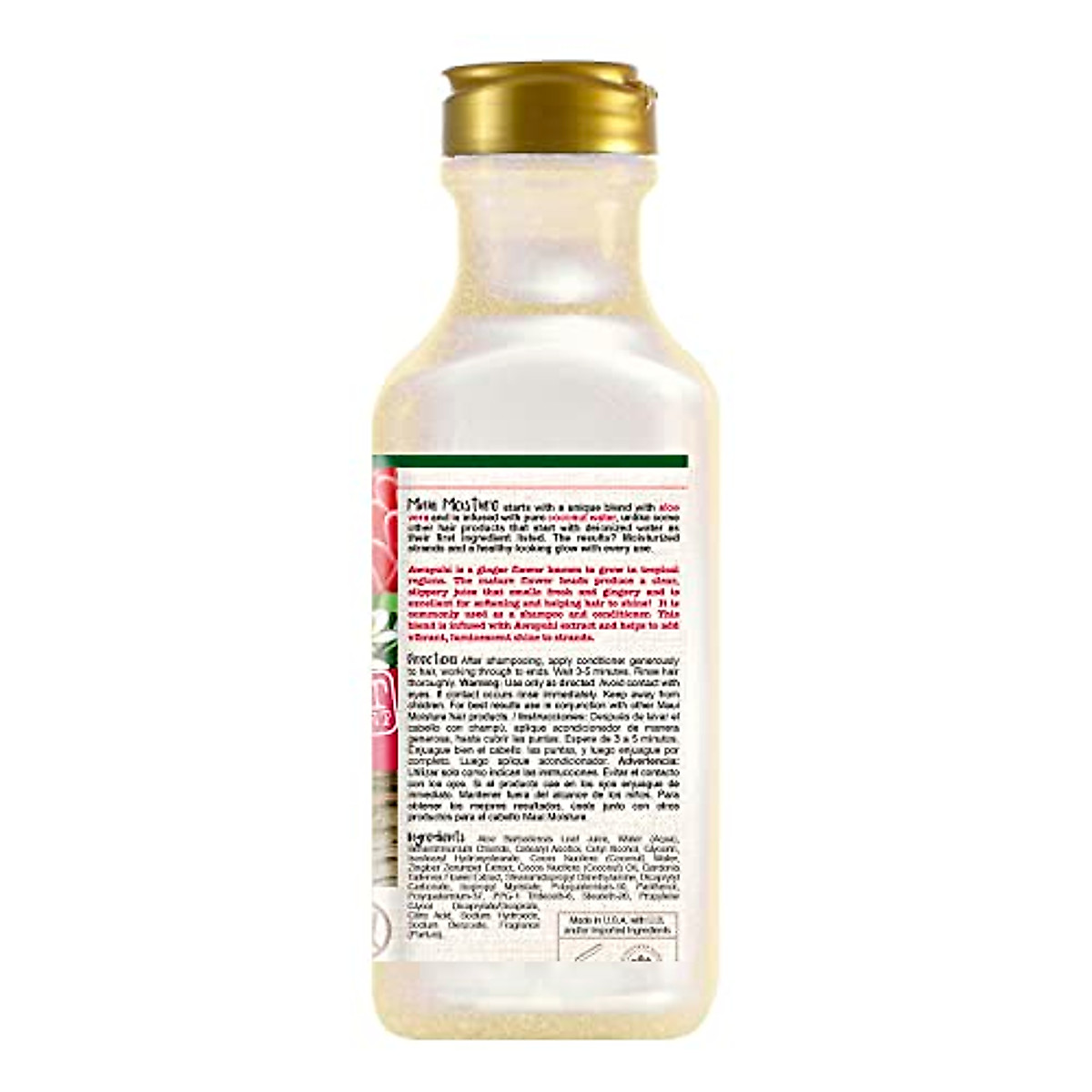 Maui Moisture Shine + Awapuhi Moisturizing Vegan Conditioner with Oils for Shiny Hair Silicone & SulfateFree Surfactant Aloe Conditioner to Hydrate Detangle Hair, Coconut, 13 Fl Oz