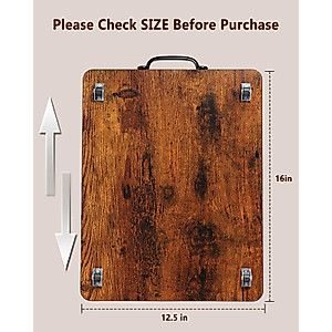 Evermagin Appliance Slider, Sliding Tray for Coffee Maker, Coffee Pot Slider Tray for Countertop, Kitchen Appliance Rolling Tray with Rubber Wheels (Rustic Brown, Large - Long (12.5” x 16”))