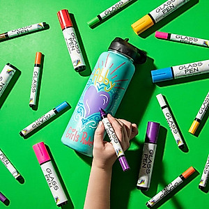 Glass Pen Window Marker: Jumbo Liquid Chalk Markers for Glass Washable, Car Marker & Mirror Paint Pen - Graduation Car Windows, Storefront Windows & Party, Holiday (3 Pens - Black & White - Wide Tip)