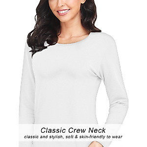 URATOT 2 Sets Women’s Thermal Underwear Set Fleece Lined Thermal Underwear Soft Long Johns Top Bottom Set for Women Cold Winter Black, White