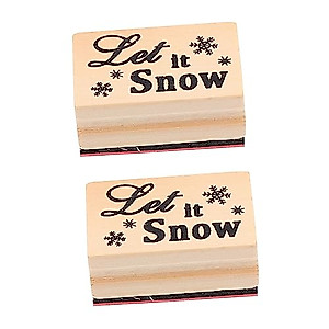 SEWACC Kids Toys 2pcs Christmas DIY Wooden Stamps Scrapbook Stamper Christmas Scrapbook Seal Stampers for Xmas Pattern Seal Delicate Seal Decorative Stamper Kid Toys