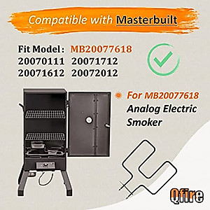 1800W Smoker Heating Element Compatible with Masterbuilt MB20077618 Analog Electric Smoker,mb 20077618 element Replacement Parts (1800W)