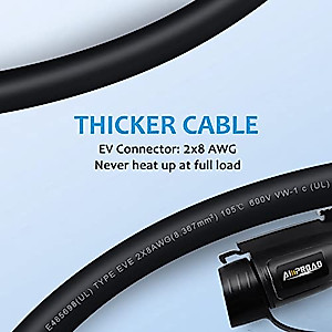 AMPROAD iFlow P9 EV Charger Level 2, 10 to 40 Amp, 110-240V Universal EVSE, Versatile for Portable & Wall Charger (NEMA 14-50, 25 Feet Cable)