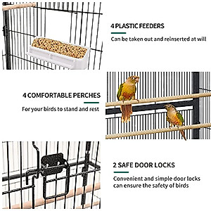 YITAHOME 52 inches Birdcage Cover and Bird Cage Seed Catcher, Bird Cages for Parakeets, Parrot, Cockatiel, Pigeon, Flight cage for Birds
