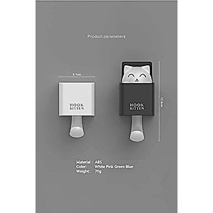 Gautsa Cute Peek-A-Boo Hooks, Self Adhesive, Pop up Cat Bear Animal Decorative for Kids Boys Girls, for Key Coat Robe Towel, 4 Pack (Cats)