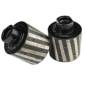 JDK 2 Inch Diamond Drum Wheel Resin Filled Zero Tolerance for Grinding Granite Marble Engineering Stones Concrete Sink Hole with 5/8’’-11 Thread (2 Inch,Resin Filled)