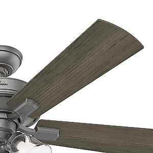 Hunter Fan Company 51019 Crestfield Indoor Ceiling Fan with LED Light and Pull Chain Control, 52", Matte Silver Finish