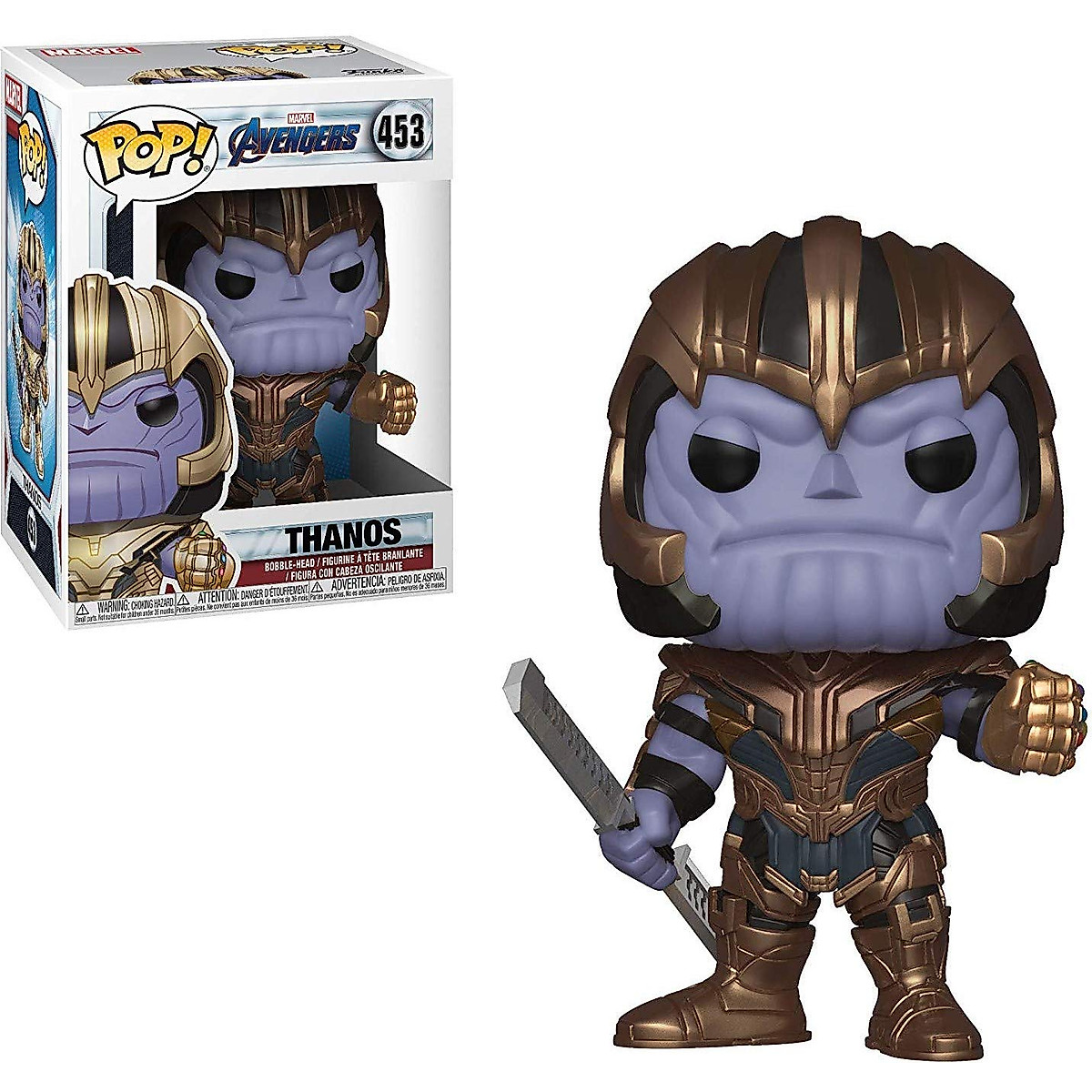 POP Marvel: Avengers Endgame - Thanos Funko Pop! Vinyl Figure (Bundled with Compatible Pop Box Protector Case), Multicolor, 3.75 inches