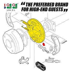 10L0L Driver Side & Passenger Side Brake Assembly, Rear Brake Cluster for 1995-Up Club Car DS and Precedent, for Club Car Golf Carts 101823301 103380202101823301/103380202