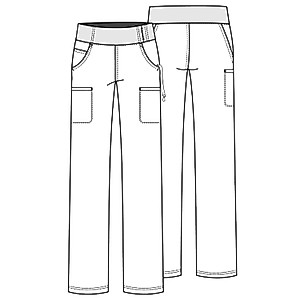 Cherokee iFlex CK002 Mid Rise Pull-On Pant Wine 2XL Petite