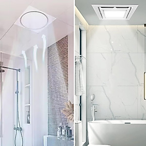 MEOZRI Bathroom Exhaust Fan with LED Light Ceiling Mount Ventilation Fan 110 CFM 1.0 Sones 4 Inch Duct Quiet Bathroom Vent Fan with Light Combo 5000K for Home Bath Office Hotel White (8Inches-Round)