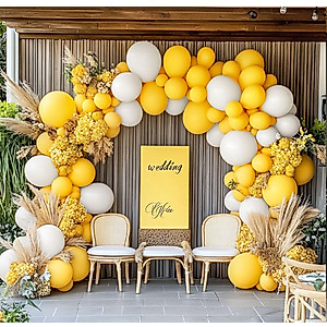 Yellow Balloon Different Sizes Latex Double Stuffed Matte Yellow Balloon Garland Arch Kit for Birthday Baby Shower Wedding Lemon Sunflower Party Decor