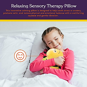 Special Supplies Bumble Bee Sensory Vibrating Pillow, Pressure Activated for Kids and Adults, Plush Minky Soft with Textured Therapy Stimulation Bumps. Size: 11 by 20 inches