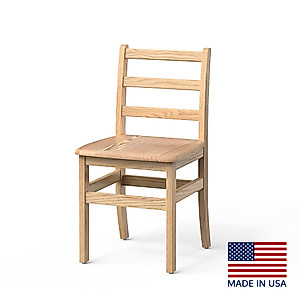 Foundations Little Scholars 16"; 2 Pack Kids Wooden School Chairs - Durable Red Oak Fully- Assembled - Kid Chairs for Daycare and Classrooms, Made in USA