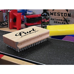 Purl Ski & Snowboard Brushes - Long Lasting - Set of Three Nylon, Horsehair and Brass