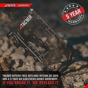 TAC9ER 22-in-1 Credit Card Multitool For Men | Metal Survival Card | Credit Card Knife Wallet Tool | TSA Approved Multitool | Bottle Opener Card