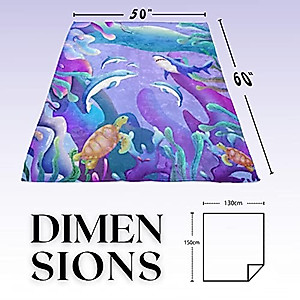 LFMU Dolphin Fleece Blanket for Bed - 50" X 60" Dolphin Fleece Throw Blanket for Women, Men and Kids, Dolphin Gifts Super Soft Plush Dolphin Blanket
