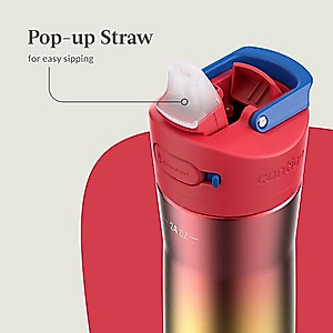 Contigo Ashland Chill Stainless Steel Water Bottle with Leakproof Lid & Straw, Water Bottle with Handle Keeps Drinks Cold for 24hrs & Hot for 6hrs, Great for Travel, School, Work, & More, 24oz