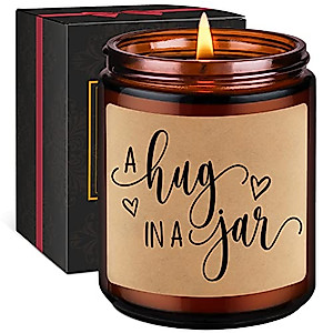GSPY a Hug in a Jar Candle - Miss You Gifts, Mothers Day, Birthday Gifts for Women, Men, Mom, Friends - Sympathy Gift, Sending Hugs - Divorce, Get Well, Cancer, Grief, Thinking of You, Grieving Gifts