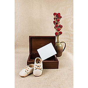 Wooden Box with Hinged Lid - Large Wood Storage Box with Magnetic Lid - Rectangle Wooden Storage Box - Brown keepsake Box- Decorative Wood Box with lids - Stash Boxes - Walnut Finish