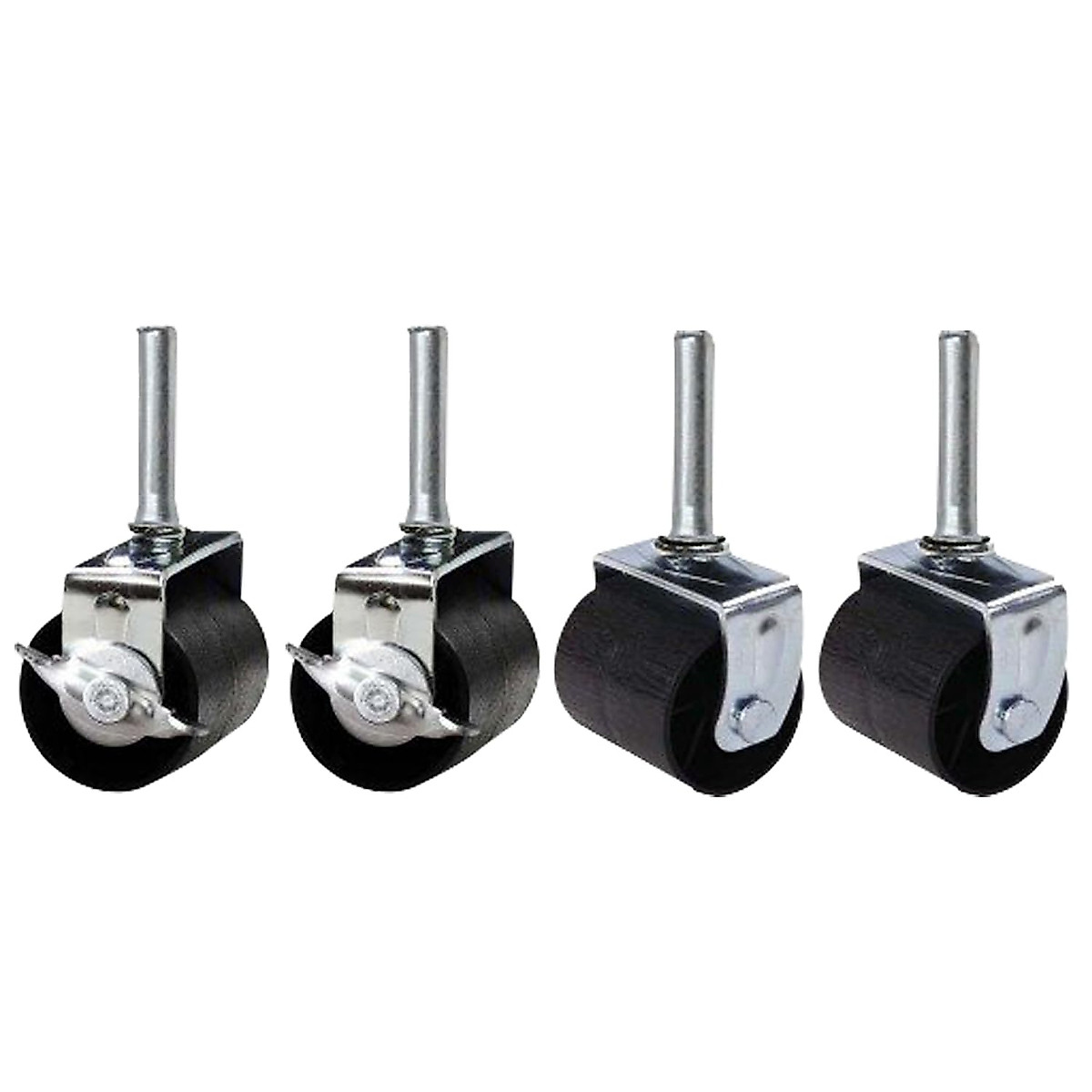 King's Brand Heavy Duty Caster Wheels for Bed Frame ~Set of 4~ (2 Locking & 2 None Locking)