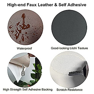 ILOFRI Large Leather Repair Patch Tape Light Grey 60x17 inch, Durable Self Adhesive Backing, Vinyl and Leather Repair Kit for Couches, Car Seats, Furniture, Upholstery, Sofa, Boat Seats - Light Grey