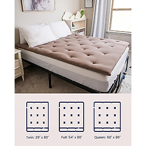 ZonLi Japanese Floor Futon Mattress Queen Size 60"x 80",100% Cotton 2.5'' Thicken Tatami Mattress,Foldable Sleeping Pad,Portable Dormitory Tatami Mat,Roll Up Floor Lounger Bed for Adult (Grey)