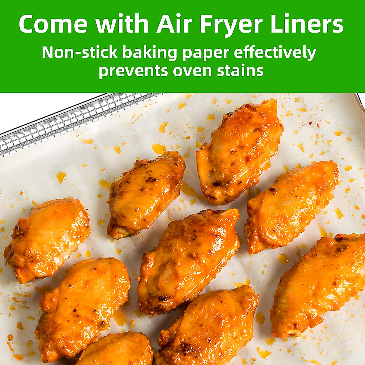 Air Fryer Basket for Oven, 304 Food-Grade Stainless Steel Wire Rack, Cost-Effective and 13.5 * 11.2in Large Size Oven Accessories, Cooking and Baking for Convection Toaster Oven