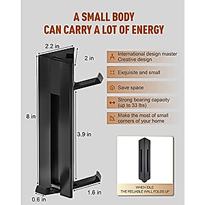 Waterproof Towel Robe Coat Holder for Wall，Foldable Black Towel Hooks，coat rack，Free Perforated，Bathroom Hooks，Black Wall Hooks，Bathroom Towel Holder，adhesive robe hooks for wall，for Bathroom，Kitchen