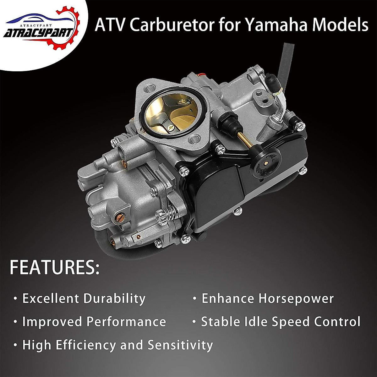 Carburetor Carb with Intake Manifold for ATV Yamaha 1987-1990 & 1992-1995 Moto-4 350 YFM350 | 1987-2004 Warrior 350 YFM350 | 1987-1998 Big Bear 350 YFM350 | 1996-1998 Kodiak 400 YFM400