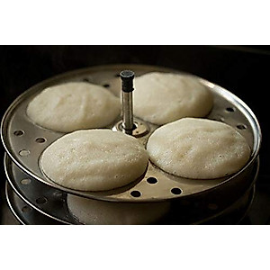 WhopperIndia Stainless Steel Idli Maker Stand with 5 Plates and 20 Cavities 4 Cavities in 1 Plate - Makes 20 Idlis