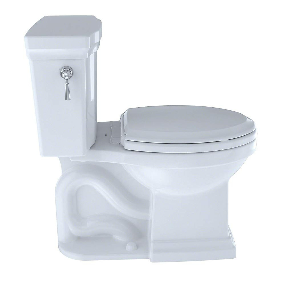 TOTO CST404CEFG#01 Promenade II Two-Piece Elongated 1.28 GPF Universal Height Toilet with CeFiONtect, Cotton