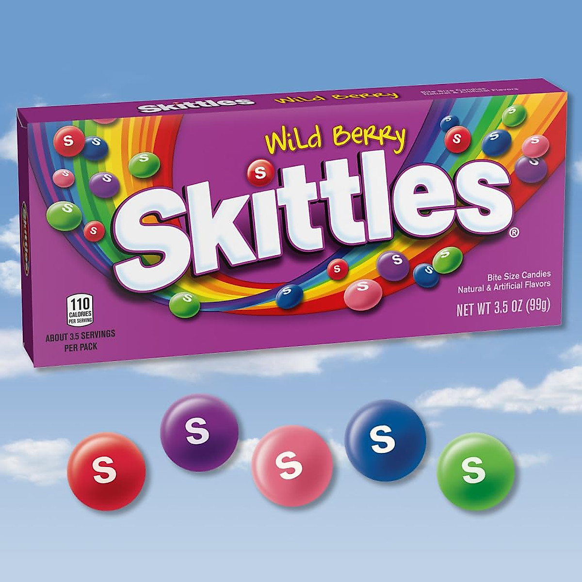 SKITTLES Wild Berry Chewy Candy Theater Box, 3.5 oz Box (Pack of 12)